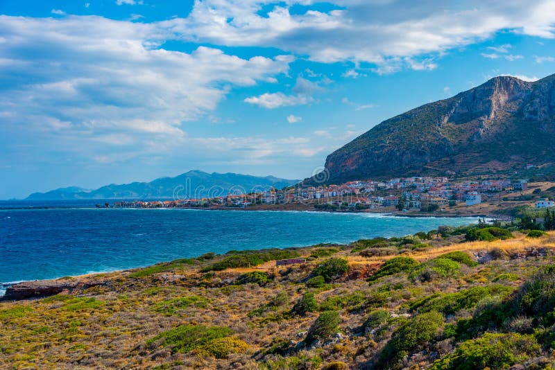 Cityscape of Greek Town Gefira Stock Photo - Image of greece ...