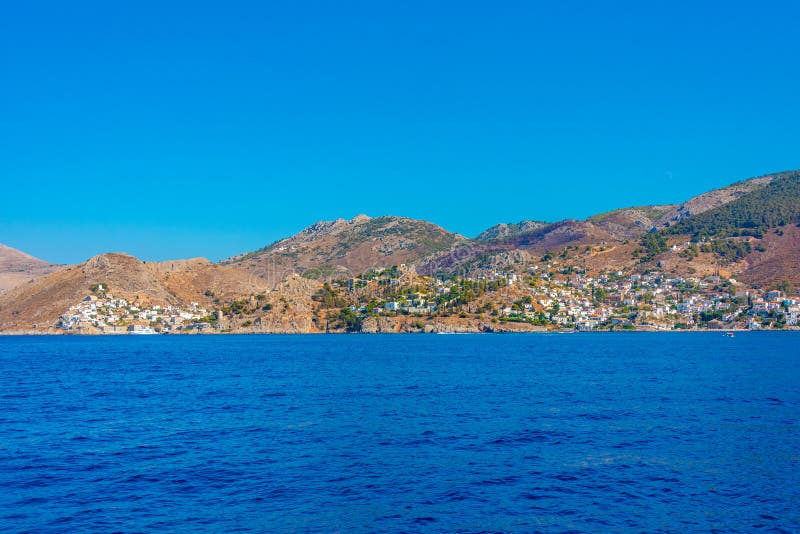 Cityscape of Greek Town Hydra Stock Photo - Image of rock, scenery ...