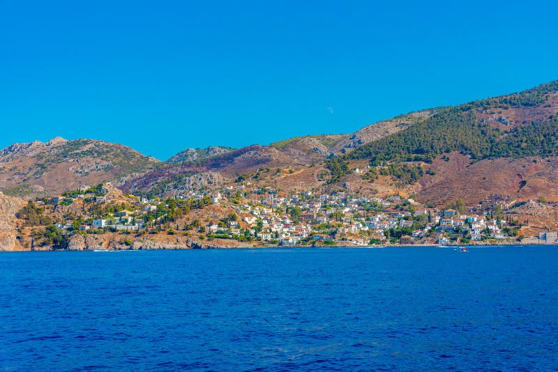 Cityscape of Greek Town Hydra Stock Image - Image of harbor, island ...