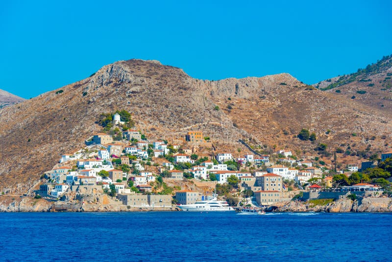 Cityscape of Greek Town Hydra Stock Image - Image of gulf, greece ...