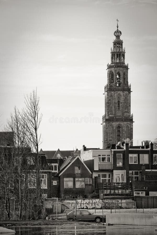 Cityscape of Groningen with the Martini Tower Stock Image - Image of ...