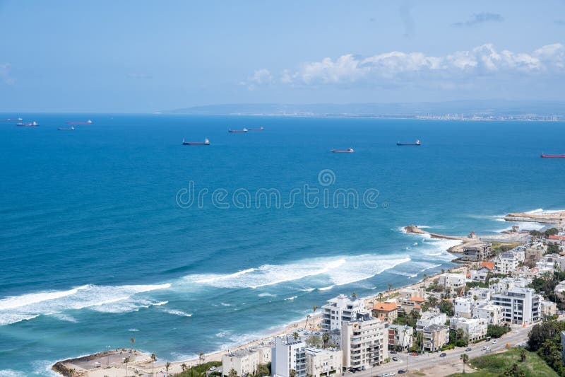 The Cityscape of Haifa City and Metropolitan Area Stock Photo - Image ...