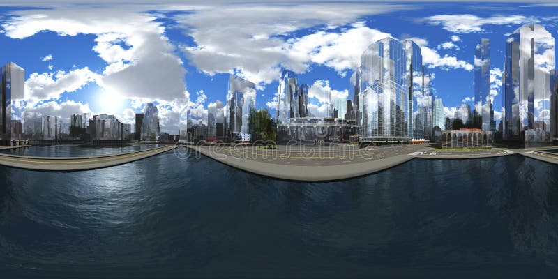 Cityscape, HDRI, Environment Map Stock Illustration - Illustration of ...