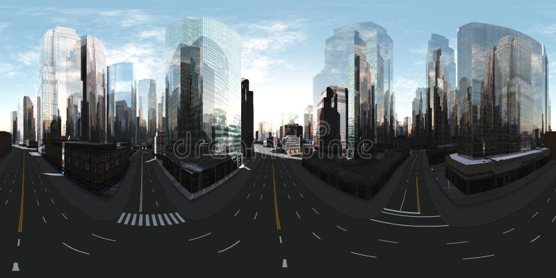 Cityscape, HDRI, Environment Map Stock Illustration - Illustration of ...