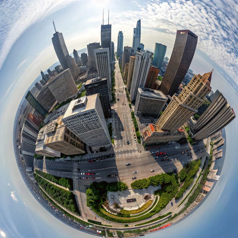 Cityscape HDRI map stock illustration. Illustration of skyscrapers ...