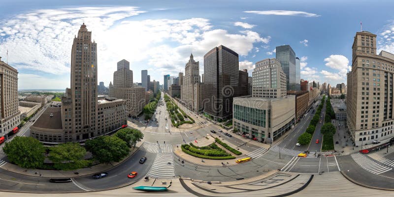 Cityscape HDRI map stock illustration. Illustration of nightlights ...