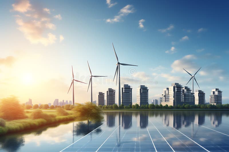 Cityscape with High-rise Buildings and Roads at Sunset. Cloud Computing ...