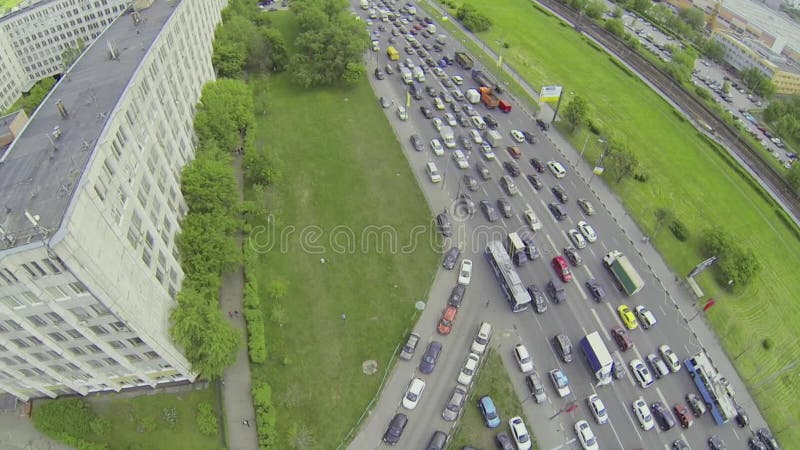 Cityscape with Highway Traffic at Spring Day. Stock Video - Video of ...
