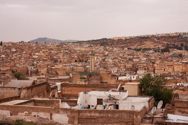 Cityscape of the Historic Fez City, Morocco Stock Image - Image of ...