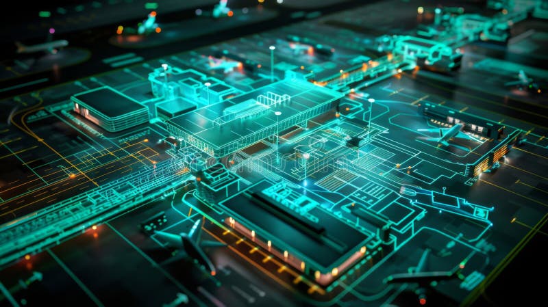 Computer Generated City Night View Stock Photo - Image of busy ...