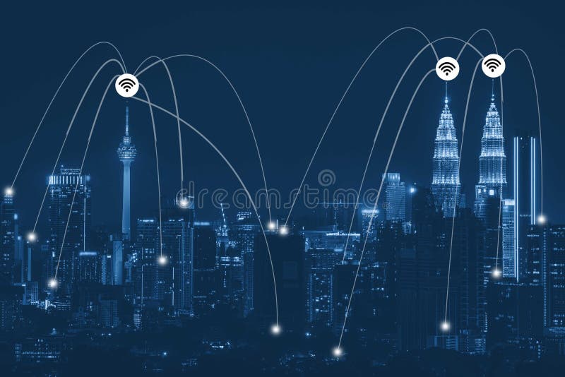 Futuristic Network Link Circuit Stock Illustration - Illustration of ...