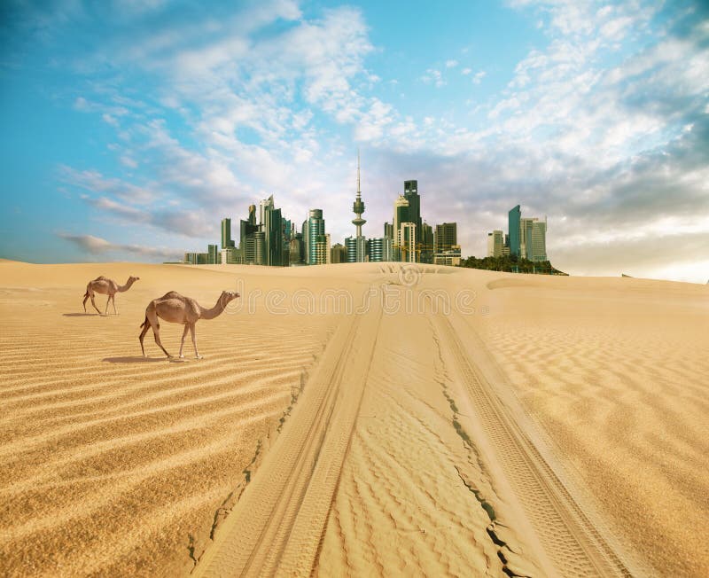 Cityscape of Kuwait in Summer Time Stock Photo - Image of gulf, middle ...