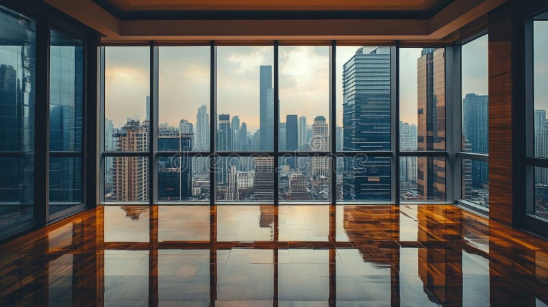 Cityscape from Large Window Stock Photo - Image of city, window: 379091002