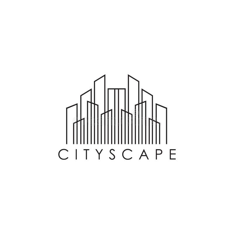 Cityscape Logo Design Vector Template Stock Vector - Illustration of ...