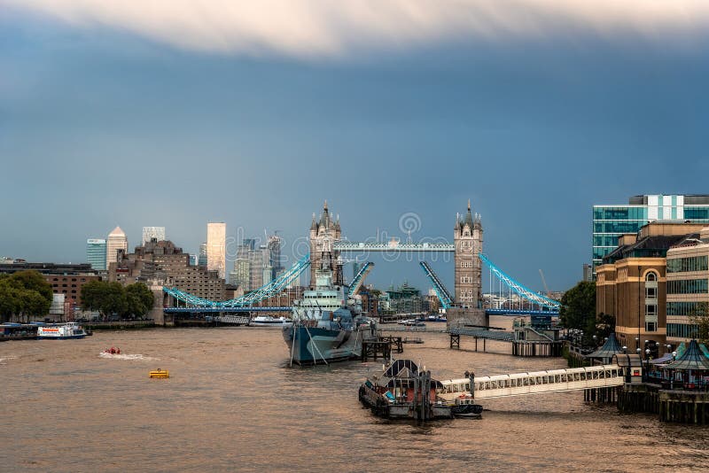 Cityscape of London by Thames River. View at Sunset Editorial Photo ...