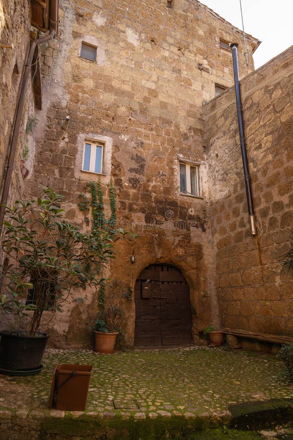 Cityscape of the Medieval Town of Calcata Vecchia, Italy Stock Photo ...