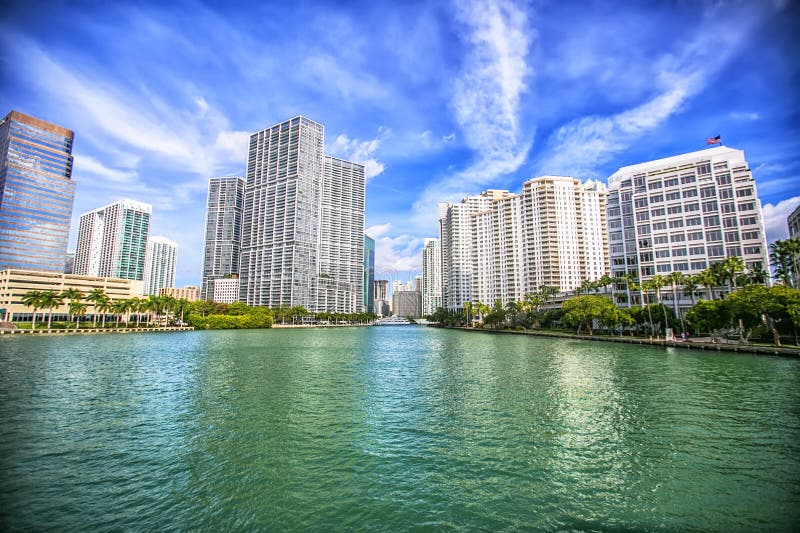 Cityscape of Miami on a Sunny Day, Florida Stock Photo - Image of ...