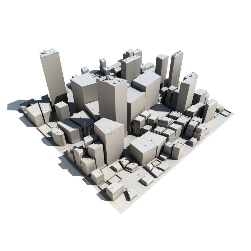 White Cartoon 3d Building Growth, Isolated Stock Illustration ...