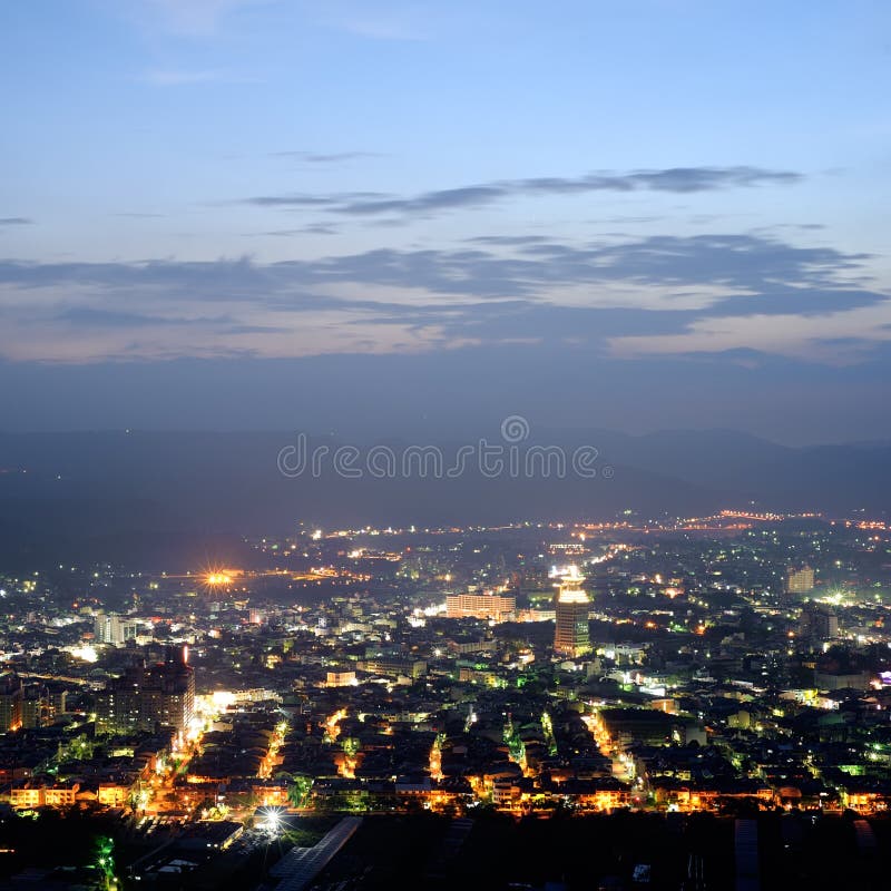Night city landscape stock image. Image of lights, scene - 31395133