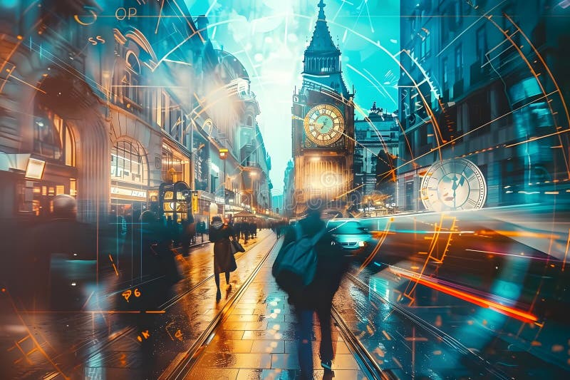 Cityscape at Night, Exploring Urban Streets with Blurry Motion and ...