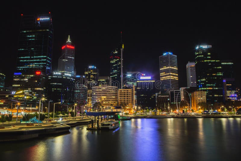 Cityscape of night Perth editorial image. Image of like - 145039190