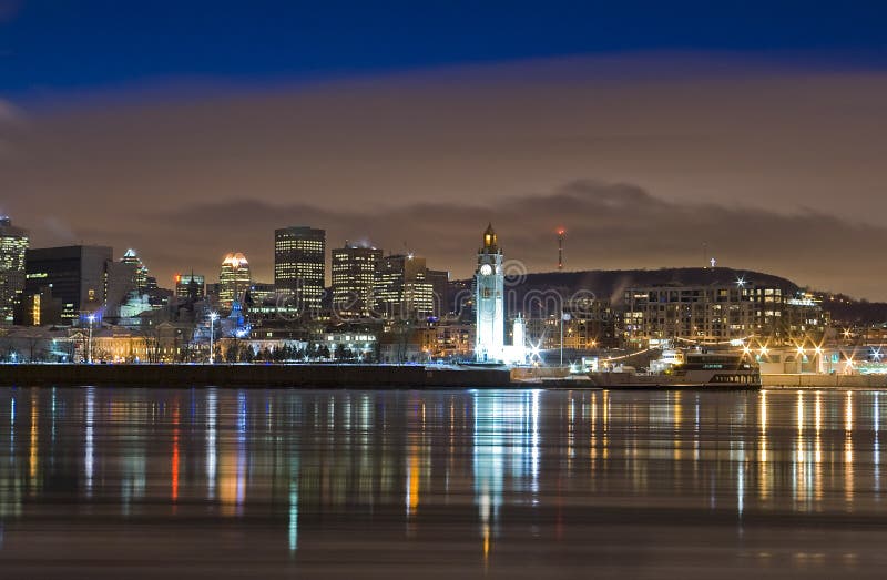 Cityscape at night stock image. Image of downtown, reflection - 22038353