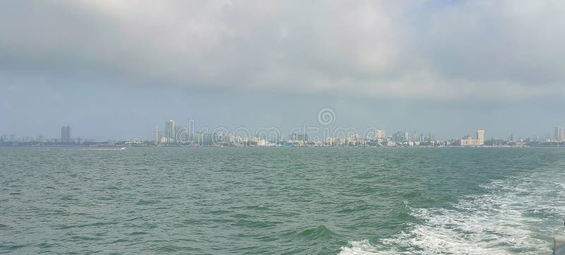 Cityscape with Ocean, Skyline Stock Photo - Image of harbor ...