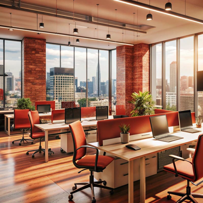 Cityscape Office: a Modern and Functional Workspace Stock Illustration ...