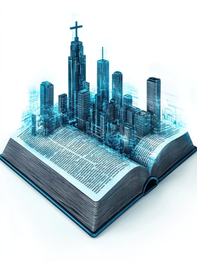 Cityscape from an Open Book Stock Image - Image of research ...