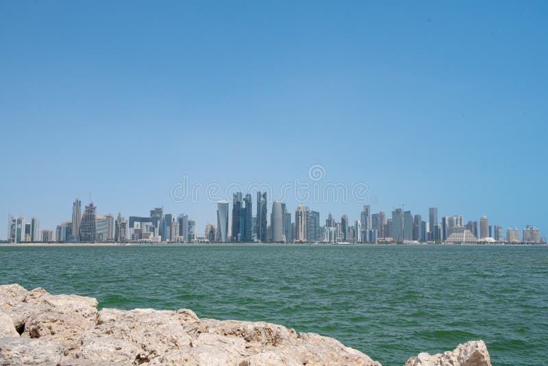 Cityscape Panorama of the City of Doha in Qatar Stock Photo - Image of ...