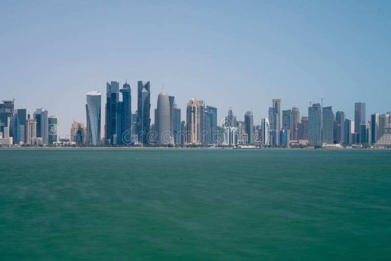 Cityscape Panorama of the City of Doha in Qatar Stock Image - Image of ...