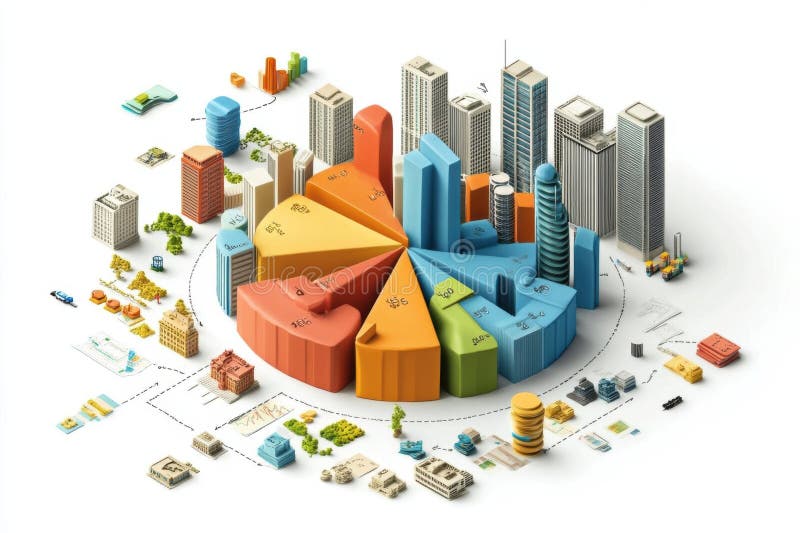 Cityscape Pie Chart, a Visual Representation of Urban Growth and ...