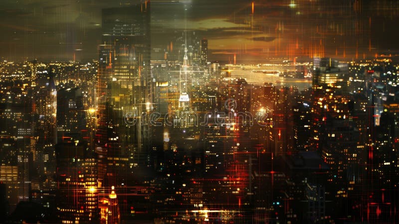 A Cityscape Piece with Lights that Flicker and Transform Representing ...
