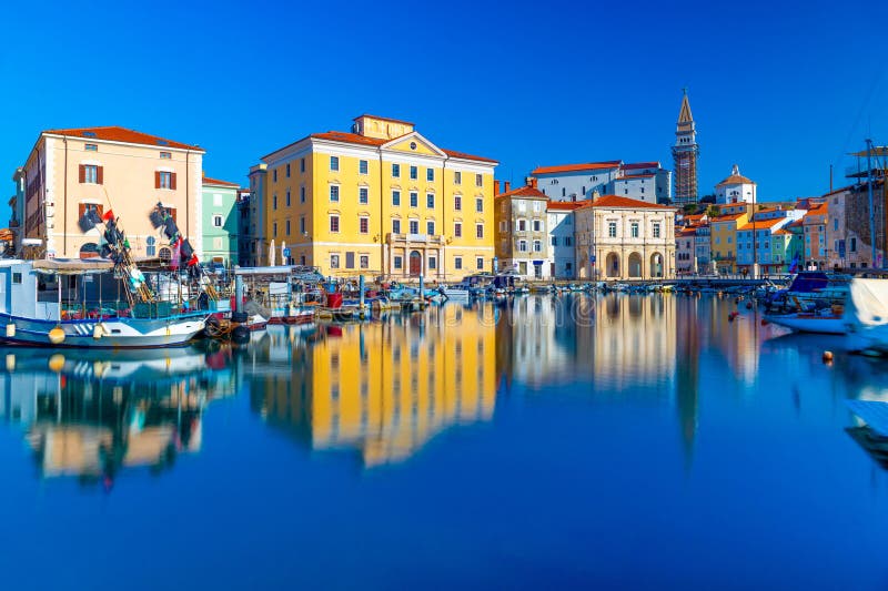 Cityscape of Piran, an Ancient Slovenian Town Stock Photo - Image of ...