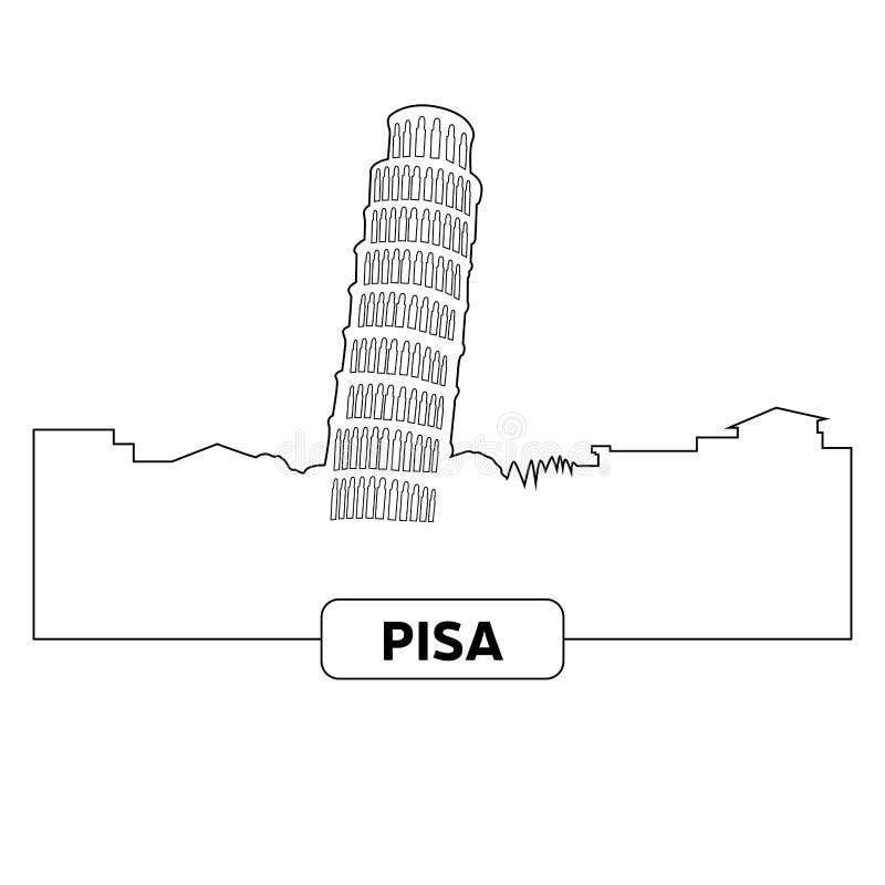 Cityscape of Pisa stock vector. Illustration of scene - 99535228
