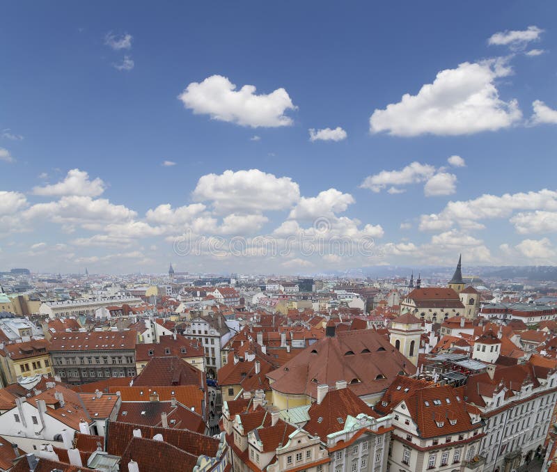 Cityscape of Prague from Above, Czech Republic Stock Photo - Image of ...