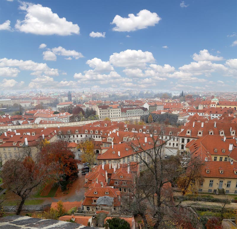 Cityscape of Prague from Above, Czech Republic Stock Photo - Image of ...