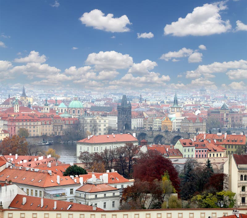Cityscape of Prague from Above, Czech Republic Stock Image - Image of ...