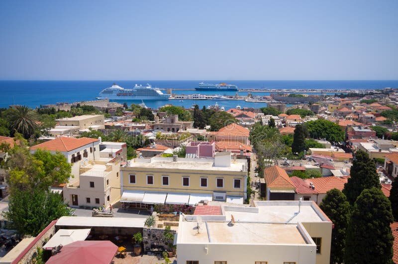 Cityscape of Rhodes Town, Greece Editorial Image - Image of greek ...