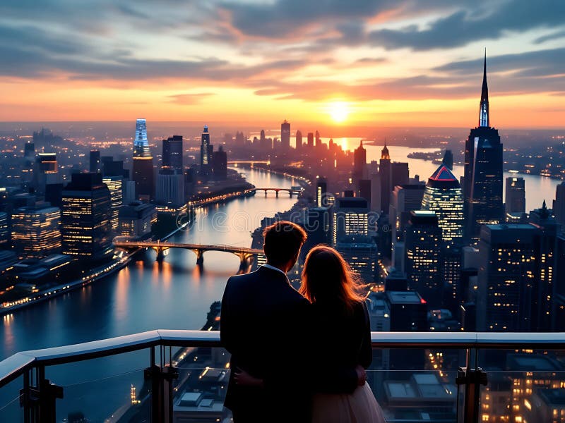 Cityscape Scene with Romance Stock Image - Image of lights, cityscape ...