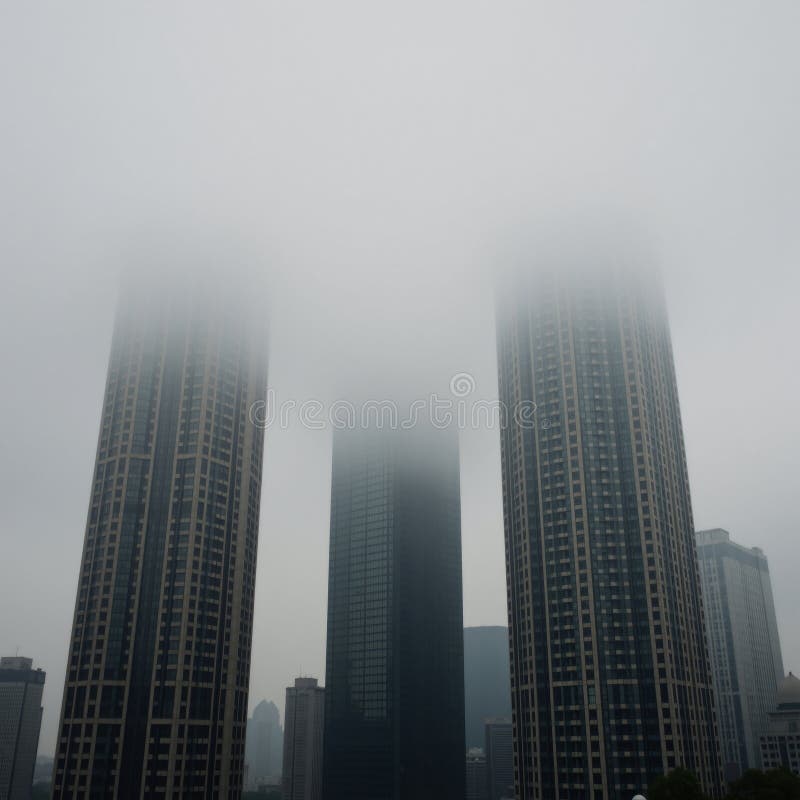 A Cityscape Shrouded by Heavy Smog Stock Illustration - Illustration of ...