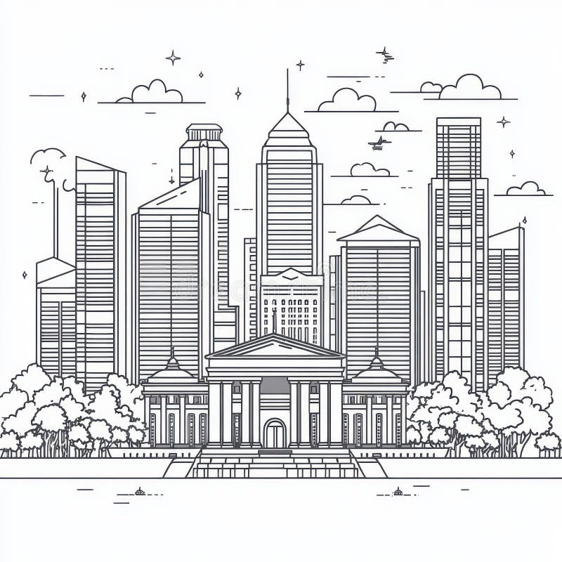 Cityscape Skyline Modern Architecture Building Urban Landscape Design ...