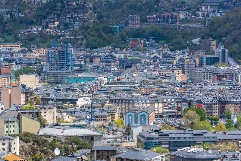 Cityscape in Spring of Andorra La Vella, Andorra Stock Photo - Image of ...