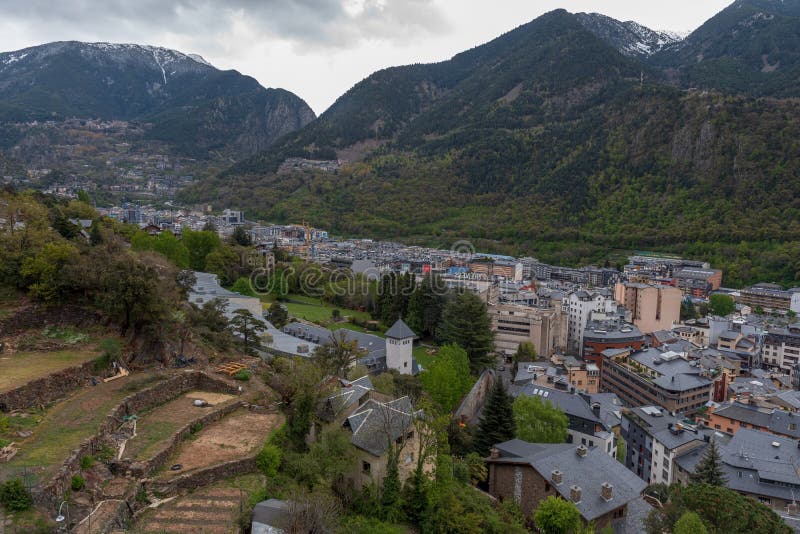 Cityscape in Spring of Andorra La Vella, Andorra Stock Image - Image of ...