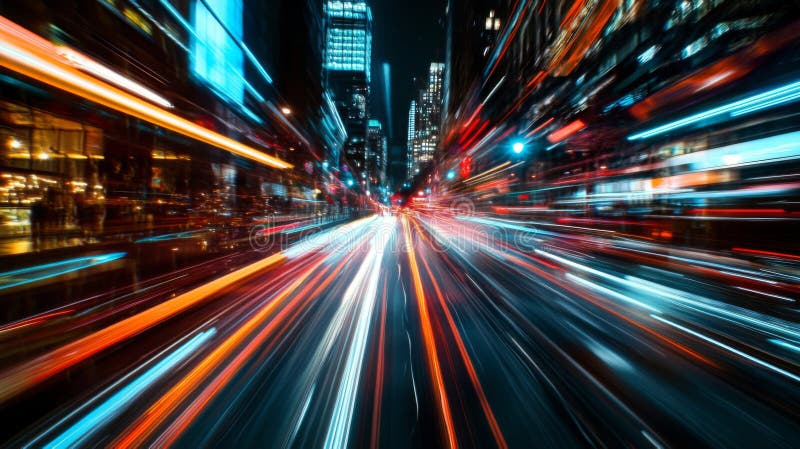 Cityscape of Streaks of Light during Rush Hour Stock Illustration ...