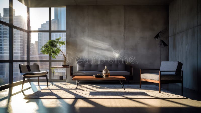 Cityscape Sun through Window Stock Illustration - Illustration of ...