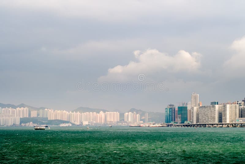 Cityscape of Tall Buildings Near Ocean Stock Photo - Image of hongkong ...