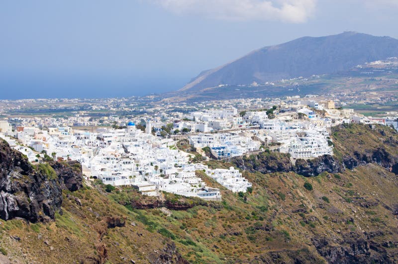 Cityscape of Thira in Santorini Island, Greece Stock Image - Image of ...