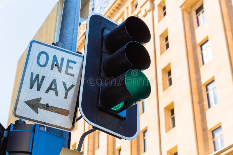 Cityscape and Traffic Lights in Brisbane, Australia Stock Image - Image ...