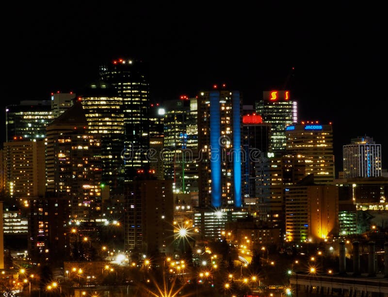 Cityscape Van Edmonton Van De Binnenstad Alberta Canada Redactionele ...